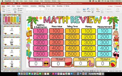 2nd Grade Math End of Year Review | Game Show | Summertime Themed ...