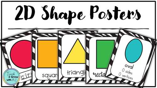 2D and 3D Shape Posters Anchor Charts Zoo Animal Print Classroom Decor ...