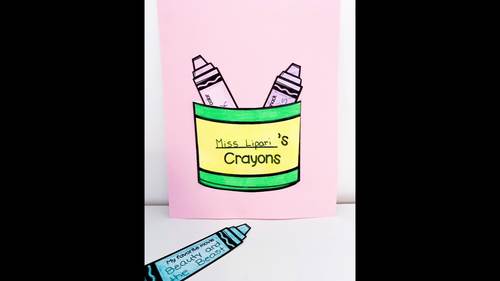 All About Me Crayon Craft- Back to school- Elementary Education | TPT