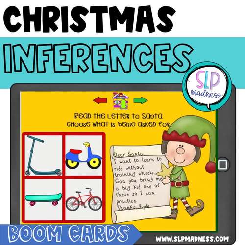 Christmas Inferences Drawing Conclusion Language Boom Cards Speech Therapy
