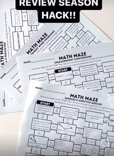 4th Grade Math Maze Mega Bundle by Practice Makes Cactus | TPT