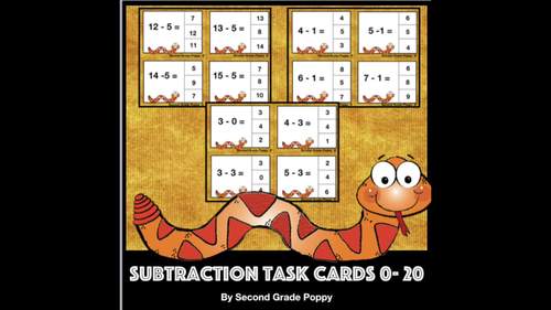 Subtraction Task Cards by Second Grade Poppy | TPT