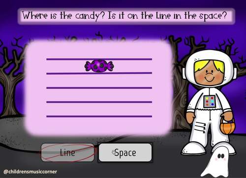 Fall - Line Notes & Space Notes Digital Task Cards on Boom Cards™