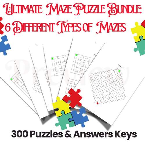 300 Printable Mazes for Kids – Logic, Brain Teasers & Problem-Solving ...