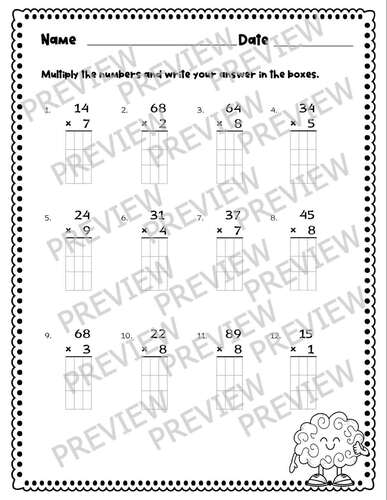 Two-Digit Multiplication Practice | Multiply 2-Digit Numbers by 1-Digit ...