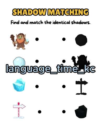 Christmas winter printable preschool kindergarten shadow matching ...