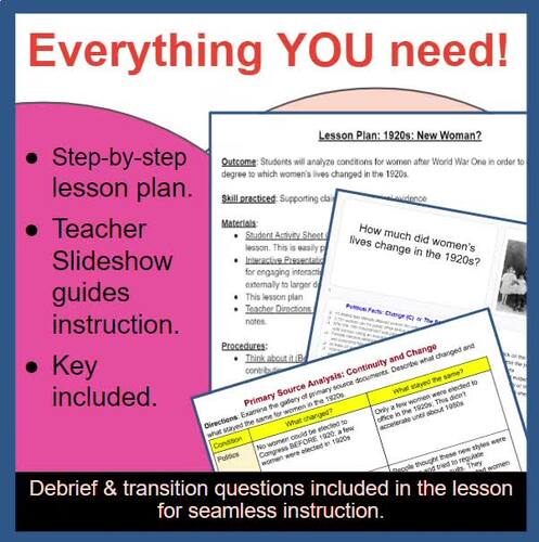 1920s Women: Continuity or Change? US History Lesson with Document Analysis