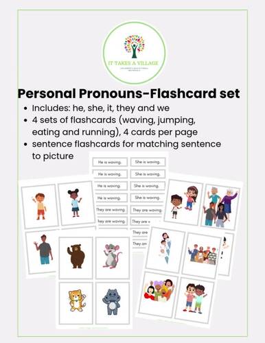 Personal Pronouns Flashcard set by It Takes a Village - Educational ...