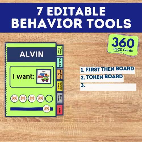 First Then Flip Book Token Board Visual Schedule Autism Editable ...