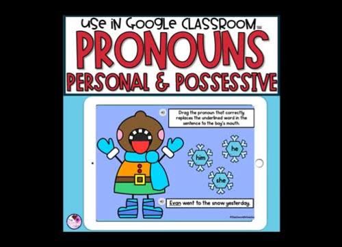 Pronouns | Winter Grammar | Personal Possessive | Google Slides™