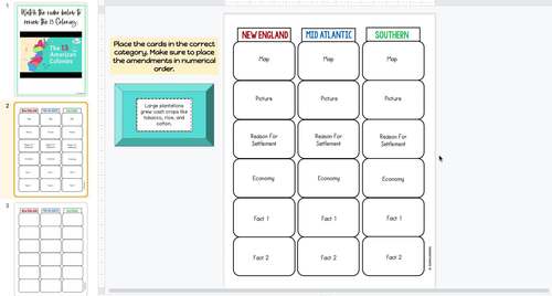 13 Colonies Sort Activity with Google Slides™ by Love Learning | TPT
