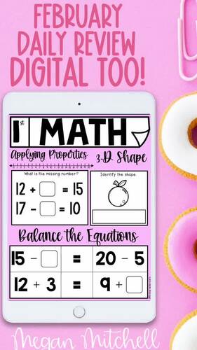 Daily Math Review Spiraling Math Practice Paper & Google February
