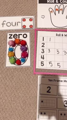 Kindergarten Math Centers: Numbers 0-5 by Everything Primary | TPT