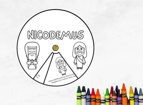 Nicodemus Bible Story Spinning Wheel Craft - Sunday School & Homeschool
