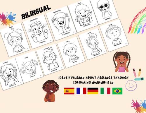 Feelings • Italian English Emotions Printable • Emotions Activity ...