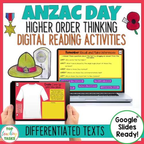 Anzac Day Digital Reading Comprehension for Google Slides | Anzac Day ...