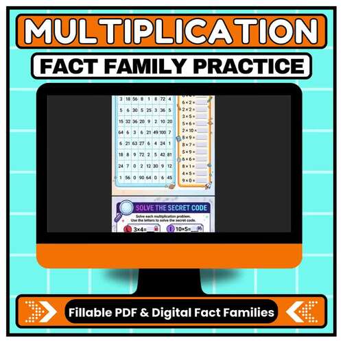 Multiplication Practice Packet | Fillable PDF & Digital Fact Families