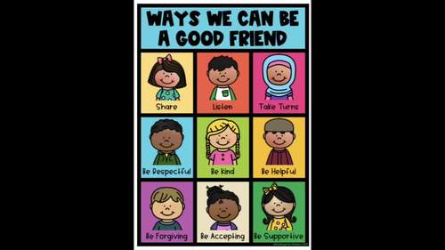 Ways We Can Be a Good Friend Pack - Social Skills poster, worksheet & crown