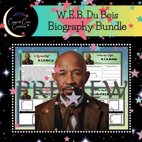 Black History Figure W.E.B. Du Bois Biography Bundle Research Project