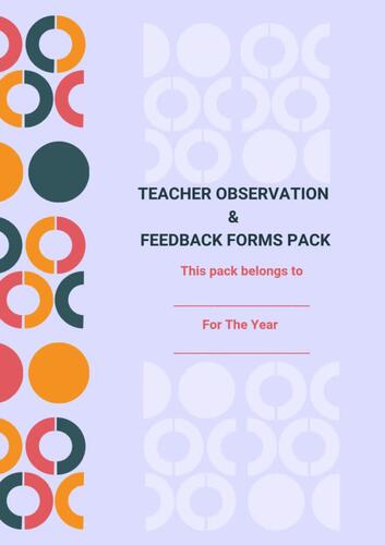 Observation & Feedback Forms for Teachers | Editable by EduCove Resources