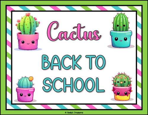 Cactus Back to School Resources *Editable* by Cindy's Treasures | TPT