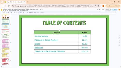 Grade 5 - Data Literacy and Probability - Google Lesson Slides ...