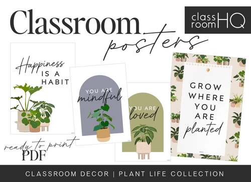 PLANT LIFE Inspirational Classroom Posters by classroomHQ | TPT