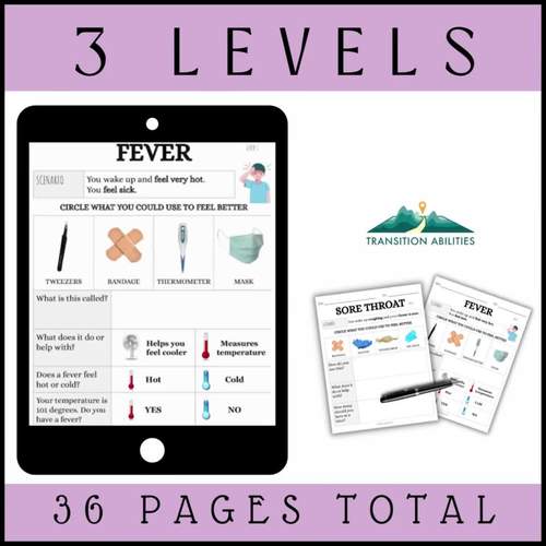 Feeling Sick Problem Solving | 13 Scenarios | DIGITAL & PRINT SPED BUNDLE