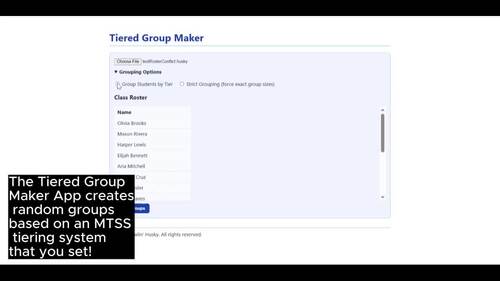 Tiered Group Maker App–Efficient Student Group Generator w Conflict ...