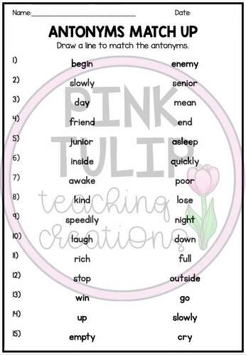 Antonyms Worksheet Pack - No Prep Printables with Answers | TPT