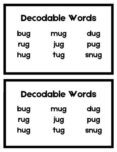 -ug Word Family Decodable Reader - Short U CVC Mini Book - Decodable Text