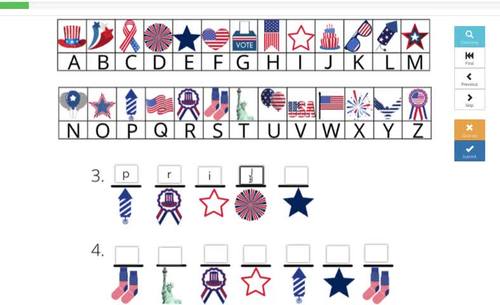 PATRIOTIC / VETERANS DAY CRYPTOGRAM OT/ SLP BOOM CARDS tm by schoolbasedOT