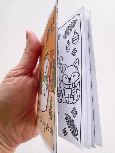 Christmas Mini Coloring Book Printable, Holiday Activity for Kids ...