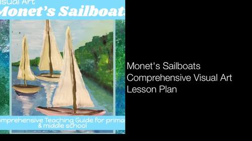 CLAUDE MONET SAIL BOATS Impressionist Art project with lesson plan 4th ...