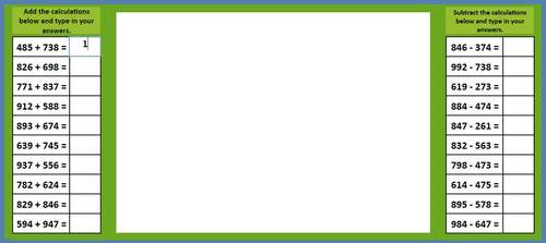 Mystery Digital Pixel Art NO PREP -Eggs 3-digit Addition and Subtraction