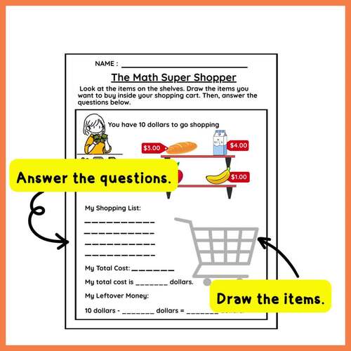 Grocery Store Math: Money Word Problems & Financial Literacy Grades 1-2