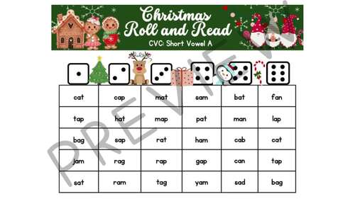 Christmas Roll & Read: Phonics Fluency Game! | 19 Phonics Skills Included