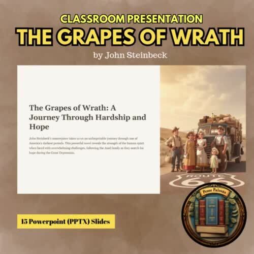 THE GRAPES OF WRATH by John Steinbeck * ELA Literature Powerpoint ...