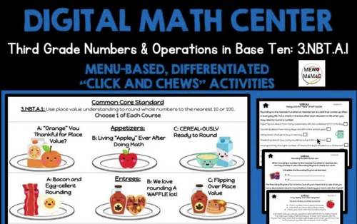 Distance Learning: 3rd Grade Digital Math Center - 3.NBT.A.1 | TPT