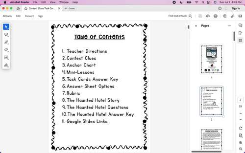 Context Clues Task Cards for Reading Comprehension by Nala Bella Teaching