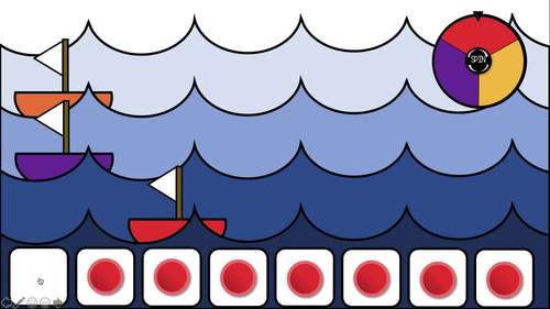 Boat Race Digital Powerpoint Game with Spinner! EDITABLE!! by Sing Song SLP