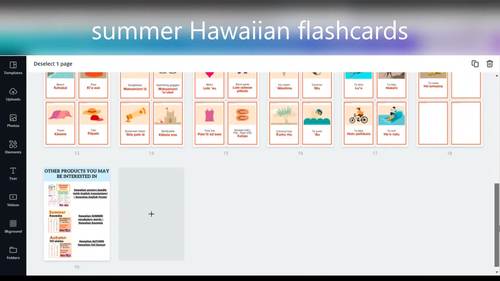 Hawaiian flashcards summer season vocabulary by Language Forum | TpT