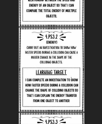 4th Grade TN Science Standards & Learning Targets | NEW 2025 Tennessee