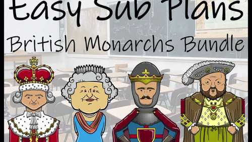 Emergency Sub Plans | British Kings & Queens Bundle | 5th Grade & 6th Grade