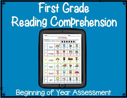 Digital Year Long First Grade Reading Comprehension Assessments for ...