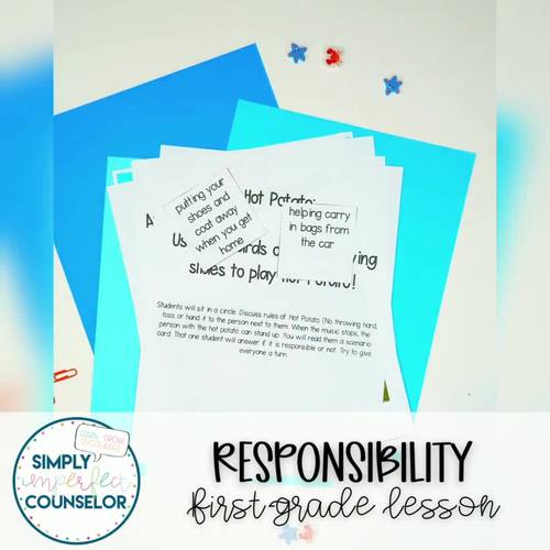 Responsibility Counseling Lesson - 1st Grade by Simply Imperfect Counselor
