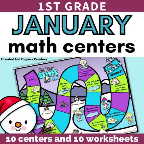 January Math Centers for 1st Grade - Winter Themed Math Games | TPT