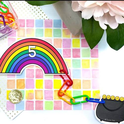 Rainbow Counting Activity with Ten Frame Pots of Gold by Turner Tots