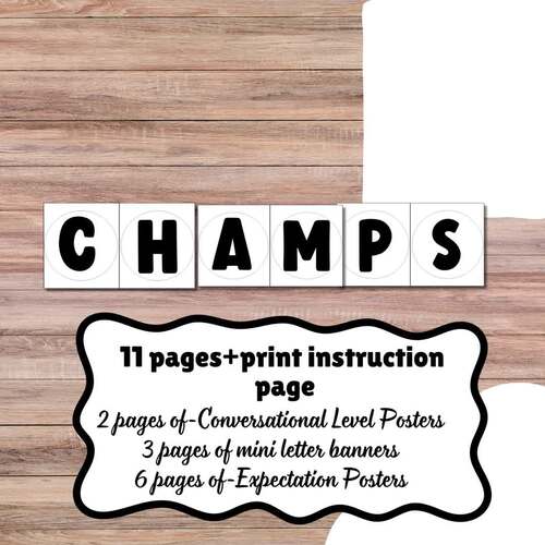 CHAMPS Posters Champs Expectations by PrincipalThingEducation | TPT