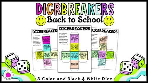 Back to School Get to Know You Dice Acticity - Printable Icebreaker ...